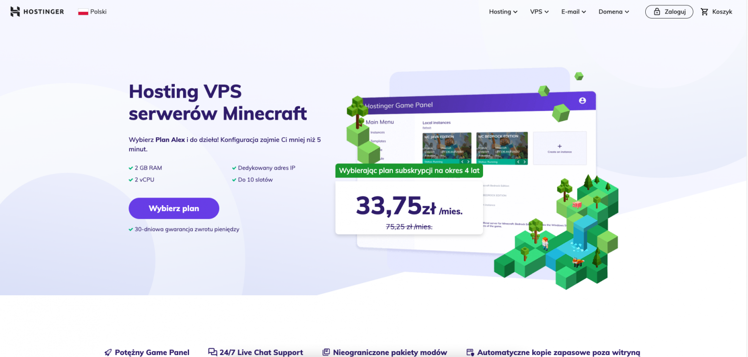 TOP 9 Hostingów serwerów Minecraft w 2024 (płatne i darmowe)